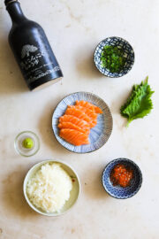 Salmon Sashimi Donburi (Rice Bowl) • The Heirloom Pantry