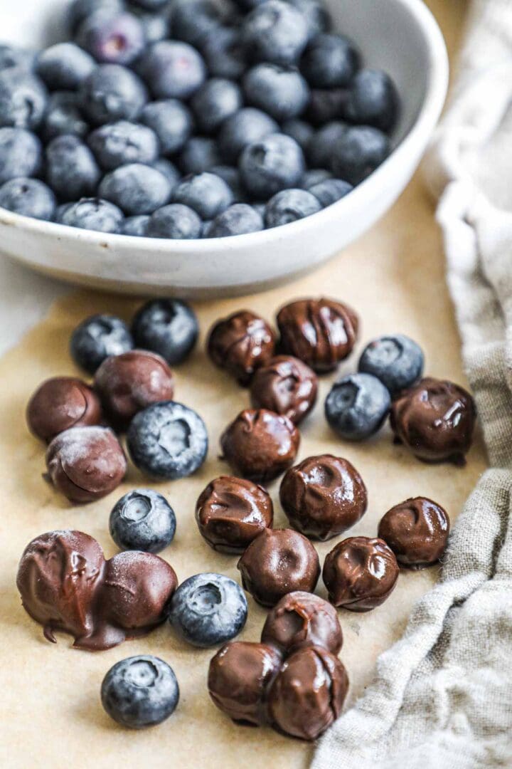 Easy Chocolate Covered Blueberries • The Heirloom Pantry