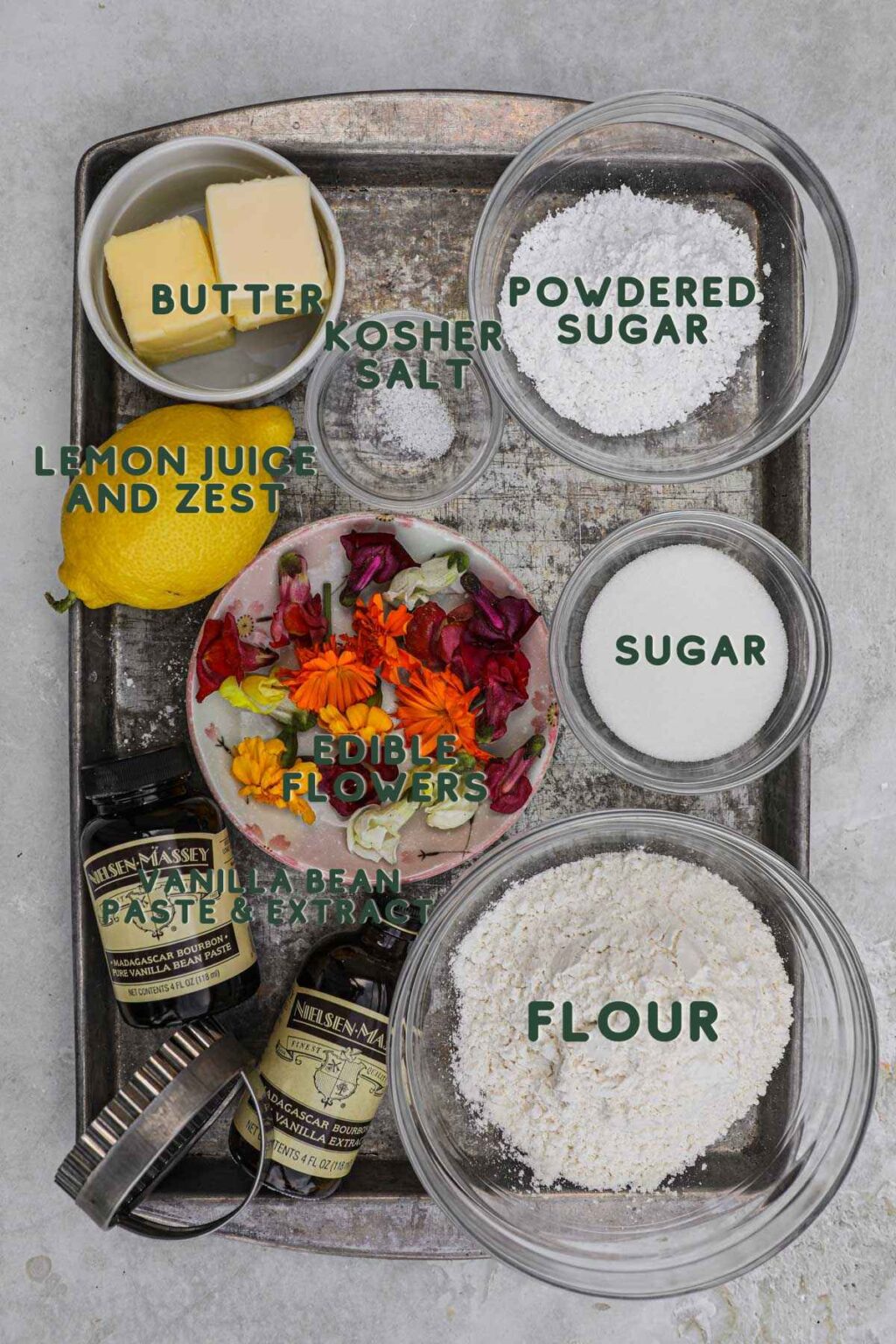 Edible Flower Shortbread Cookies • The Heirloom Pantry